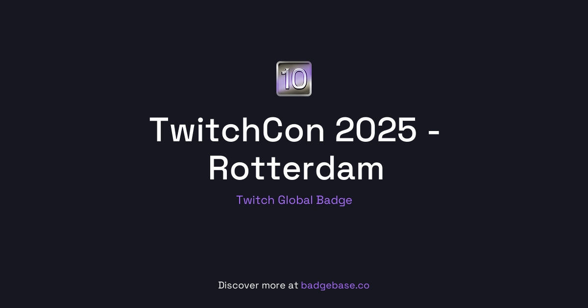 TwitchCon 2025 Twitch Chat Badge – Full Description