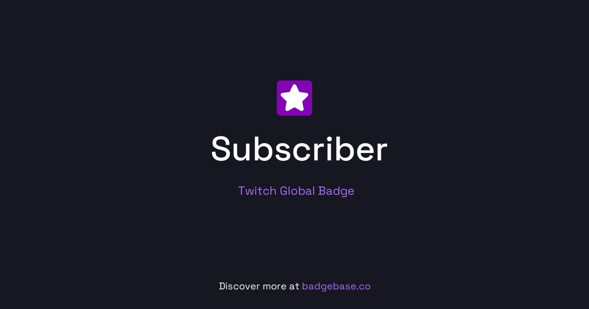 Subscriber Twitch Chat Badge – Full Description