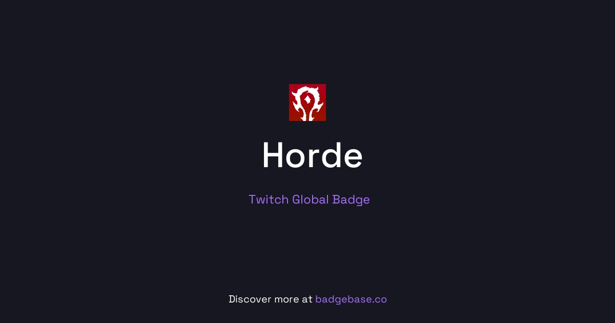Horde Twitch Chat Badge – Full Description